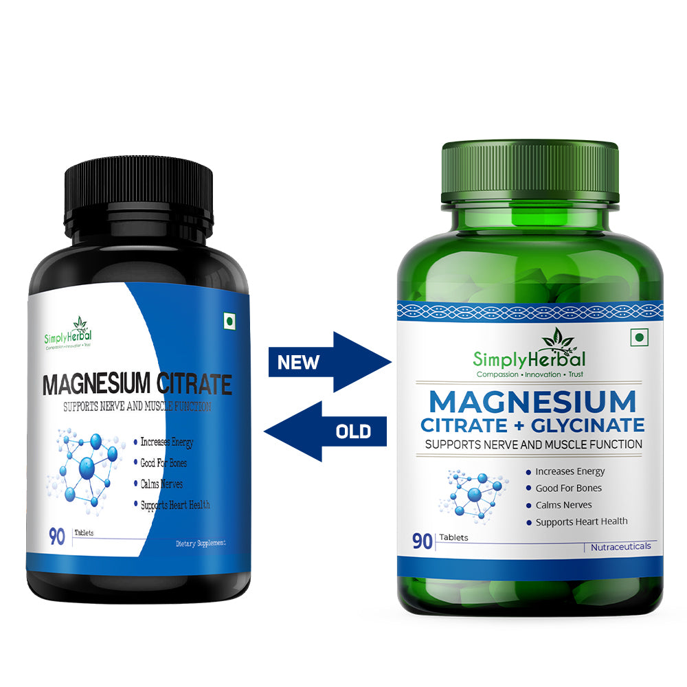 Simply Herbal Magnesium Citrate -Muscle & Nerve Function, Bone & Heart ...