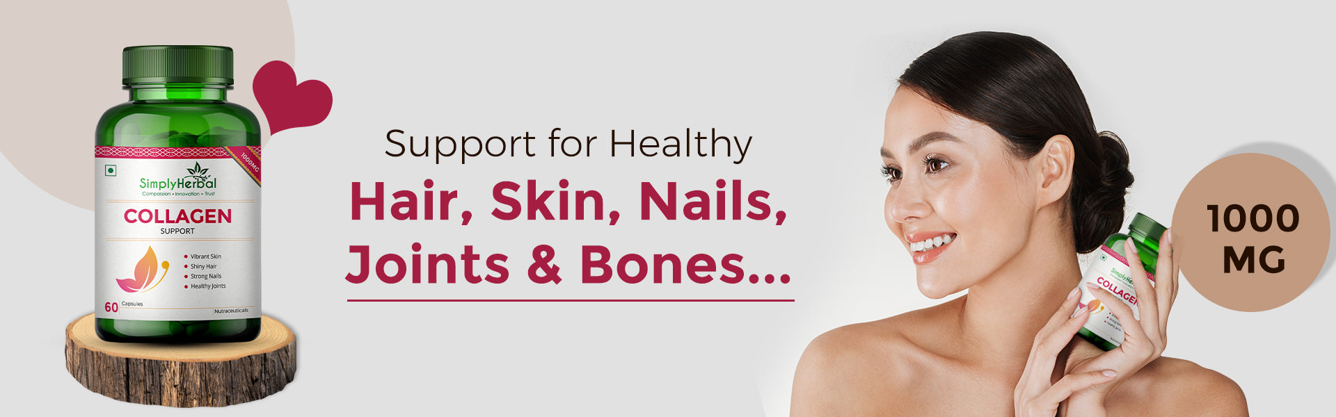 Simply Herbal Collagen Support With Vitamin C & White Kidney Beans 100 ...